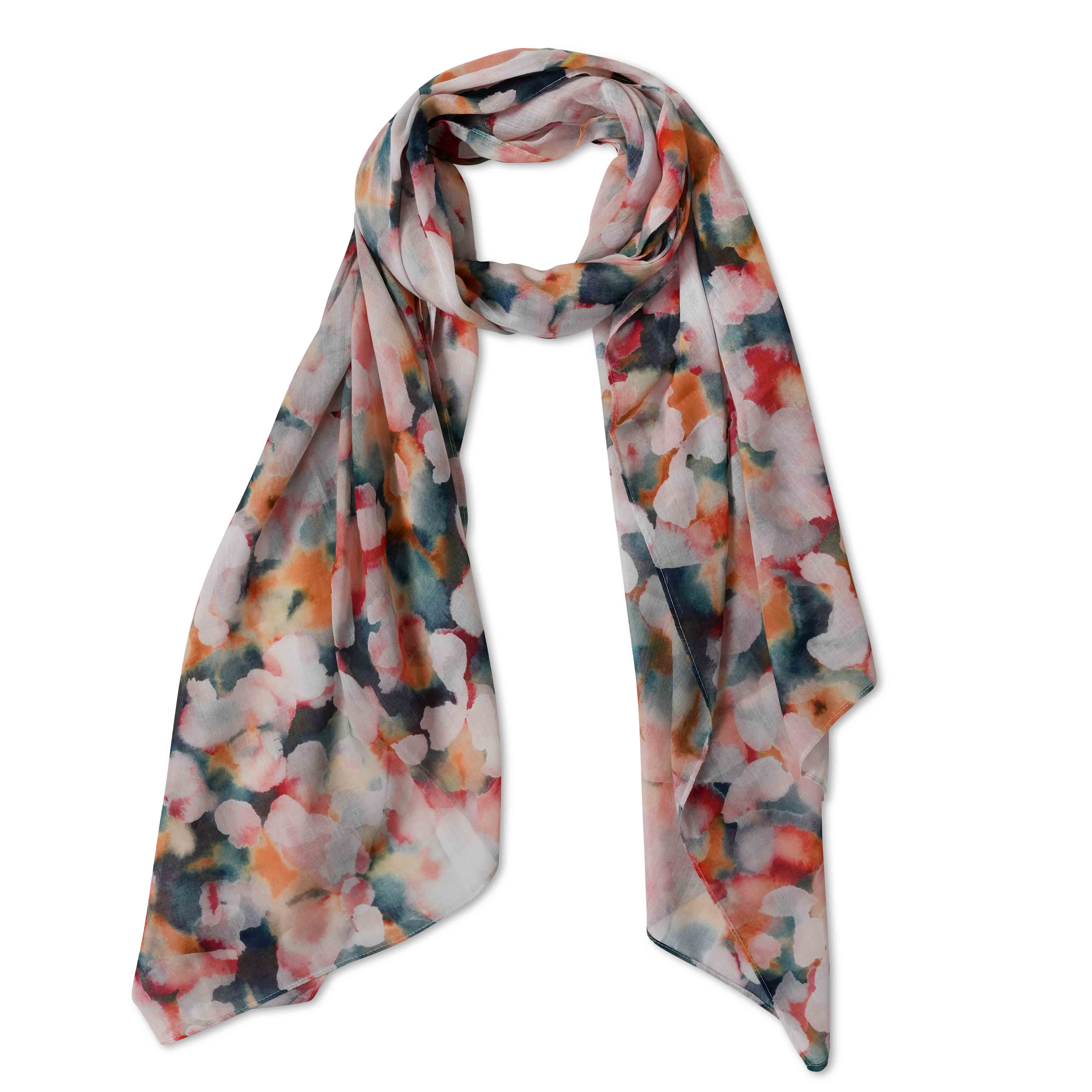 Buy Floral Cotton Voile Designer Scarf for women. – Wearable Art Scarves